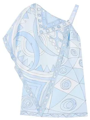 Emilio Pucci Printed Silk Mini Dress - Sky Blue