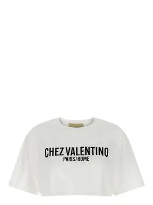 Valentino Garavani Chez Cropped T-shirt - White