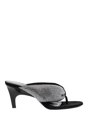 Attico Embellished Thong Sandals - Silver