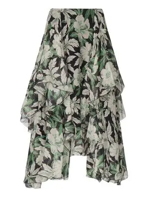 Loewe Floral Print Silk Skirt - Multi