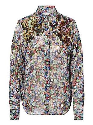 Dries Van Noten Embellished Crepe Shirt - Multi