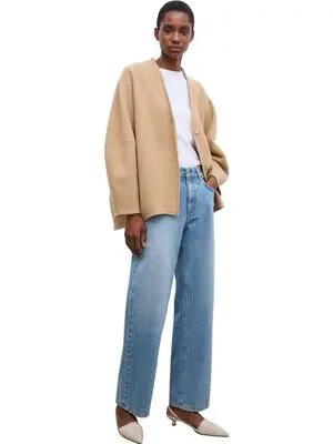 HOUSE OF DAGMAR Long Wool Cardigan - Camel
