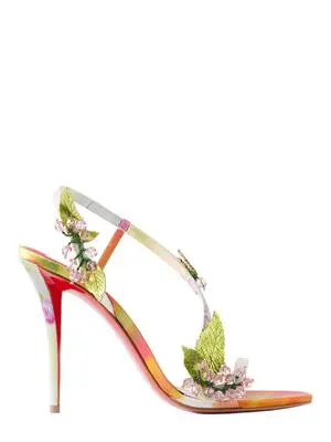 CHRISTIAN LOUBOUTIN Rosa Fruit 100 Embellished Satin Sandals - Multi