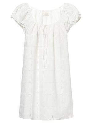 Faithfull The Brand Serafina Embroidered Cotton-blend Mini Dress - White