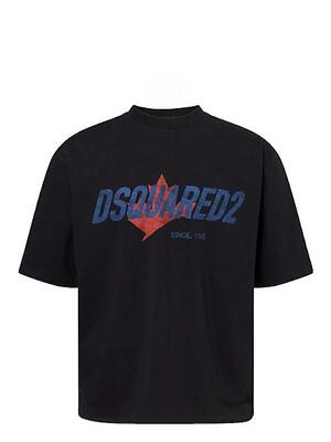 Dsquared2 Maple Loose-fit Cotton-jersey T-shirt - Black