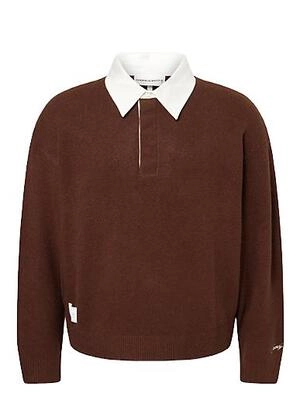 THE COUTURE CLUB Collared Knitted Jumper - Brown