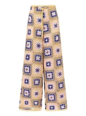Agua Bendita Crochet Knit Wide-leg Trousers - Multi
