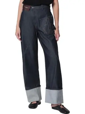JW Anderson Indigo Denim Workwear Jeans With Twisted Turn-up - Blue