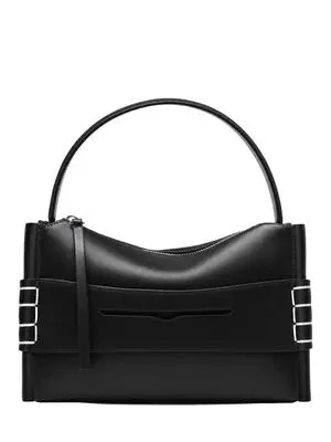 JW Anderson Calfskin Leather Loafer Bag - Black