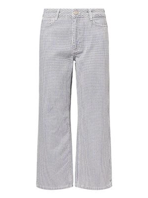 DAMSON MADDER Capri Jeans With Micro Check Pattern And Kick Flare - Multi