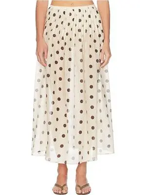 NICHOLAS Marit Polka Dot Pleated Midi Skirt - Multi