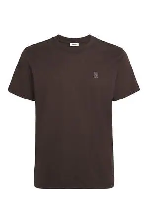 Sandro Cotton Logo-patch T-shirt - Brown