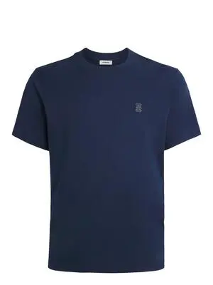 Sandro Cotton Logo-patch T-shirt - Blue