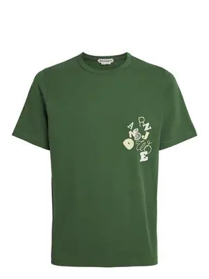 JW Anderson Cotton Scattered Letters T-shirt - Green