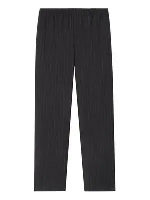 Burberry Wool Pinstripe Sweatpants - Grey