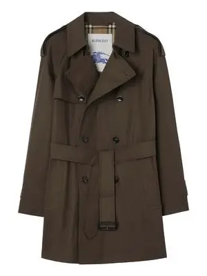 Burberry Cotton Gabardine Leadenham Trench Coat - Brown
