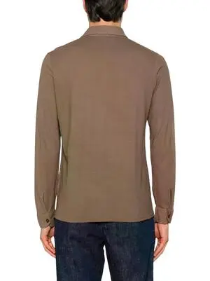 JEORDIE'S Long-sleeve Polo Shirt - Brown