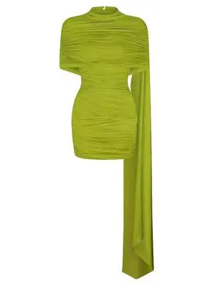 ATOIR Elsie Ruched Draped-panel Mini Dress - Green