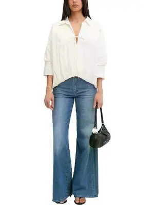 VICOLO Bow-detail Puff-sleeve Blouse - Neutrals