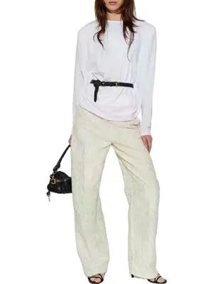 IRO PARIS Textured Straight-leg Trousers - Neutrals
