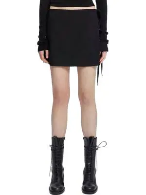 ANN DEMEULEMEESTER Wrap-style Mini Skirt - Black