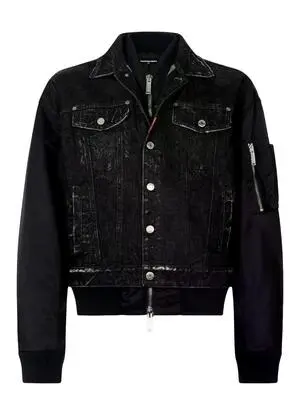 Dsquared2 Aviator Hybrid Denim Jacket - Black