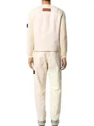 Stone Island Off-white Cotton Gilet With Cargo Pockets - Neutrals