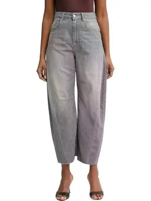 HAVEONE Barbara Faded-effect Raw-cut Jeans - Grey