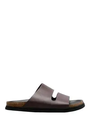 THE ROW The Row Calfskin Suede Band Sandals Red
