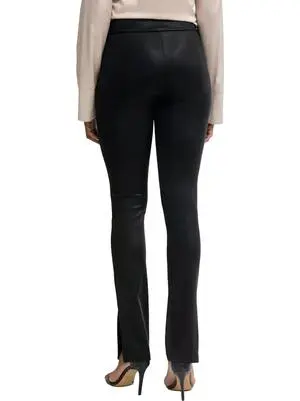 Liu Jo Slit-detail Coated-finish Leggings - Black