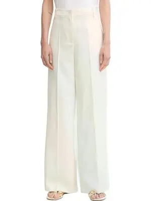Patrizia Pepe Chevron-pattern Logo-plaque Trousers - Neutrals