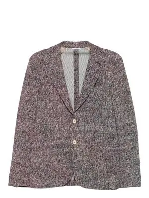 MANUEL RITZ Textured Single-breasted Cotton Blazer - Red