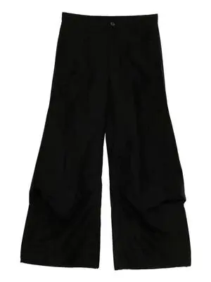 SONGZIO Crinkled-finish Tailored Trousers - Black