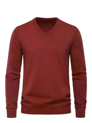 Malo Lightweight V-neck Sweater - Red