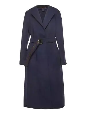 LOUIS VUITTON Monogram Belted Wrap Coat - Blue