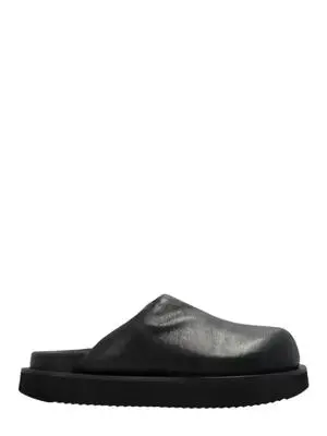 Rick Owens Leather Flat Mules - Black