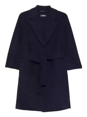Max Mara S Max Mara Arona Belted Notch-Lapels Coat Blue