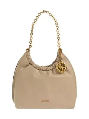 Michael Kors Medium Leather Bucket Bag With Chain Strap - Neutrals