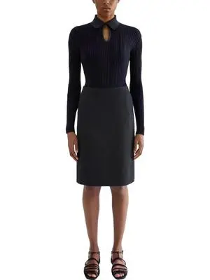 JIL SANDER Jil Sander Ribbed Knit Polo Top