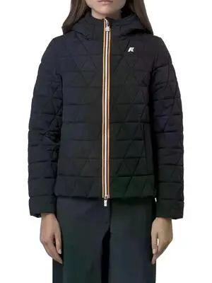 K-WAY Madlaine Triangular-quilted Hooded Jacket - Blue