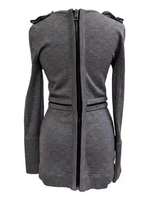 Burberry Knit Mini Dress With Shoulder Detail - Grey