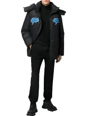 Off-White Logo Patch Padded Short Jacket - Black
