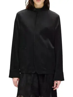 ANN DEMEULEMEESTER Zaya Satin Finish High-neck Jacket - Black