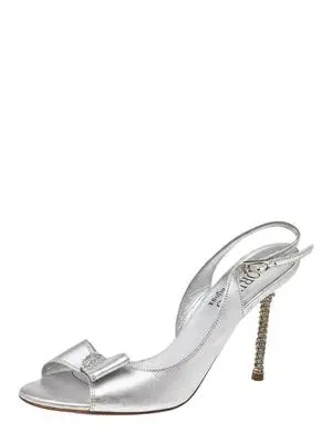 LORIBLU Crystal-embellished Stiletto Sandals - Silver