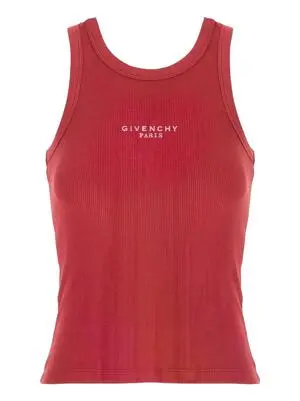 Givenchy Logo Print Ribbed Tank Top - Pink