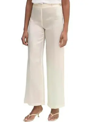 Patrizia Pepe Patrizia Pepe Logo Plaque Wide-Leg Trousers Neutrals