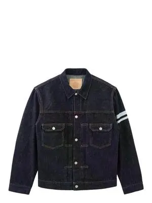 MOMOTARO Classic Stripe Detail Denim Jacket - Blue