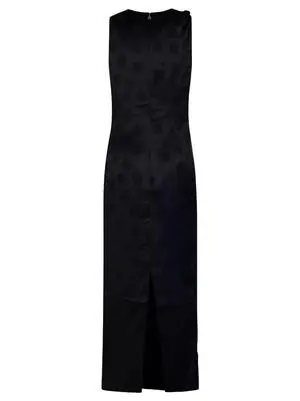 ROTATE BY BIRGER CHRISTENSEN Floral-jacquard Ruched Midi Dress - Black