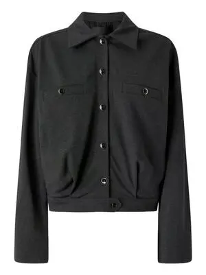 Pinko Pleated Detail Button Jacket - Grey