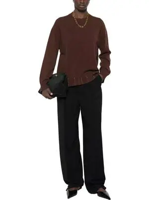 Fabiana Filippi Monili-chain Ribbed-trim Sweater - Brown